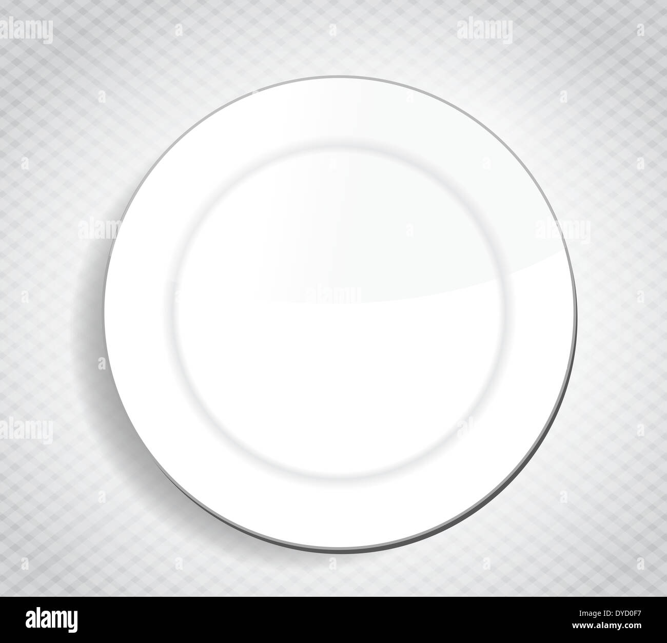 blank white dinner plate over a cloth illustration Stock Photo - Alamy