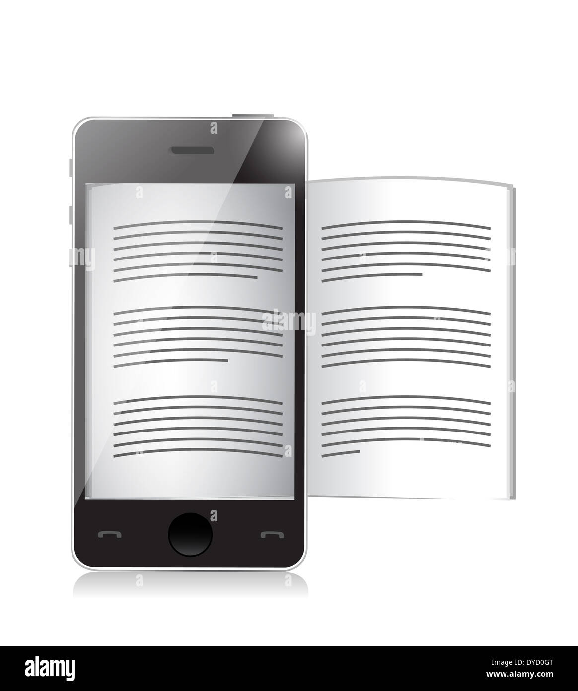 ebook reader. smartphone illustration design over a white background ...