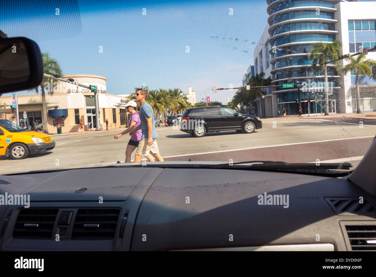 Miami Beach Florida,Collins Avenue,5th Street,crossing,red light ...