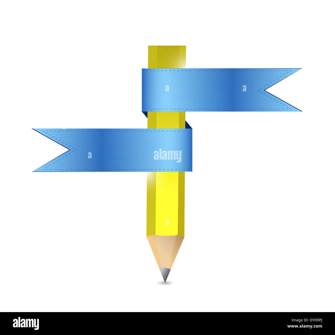 pencil and banners. illustration design over a white background Stock ...
