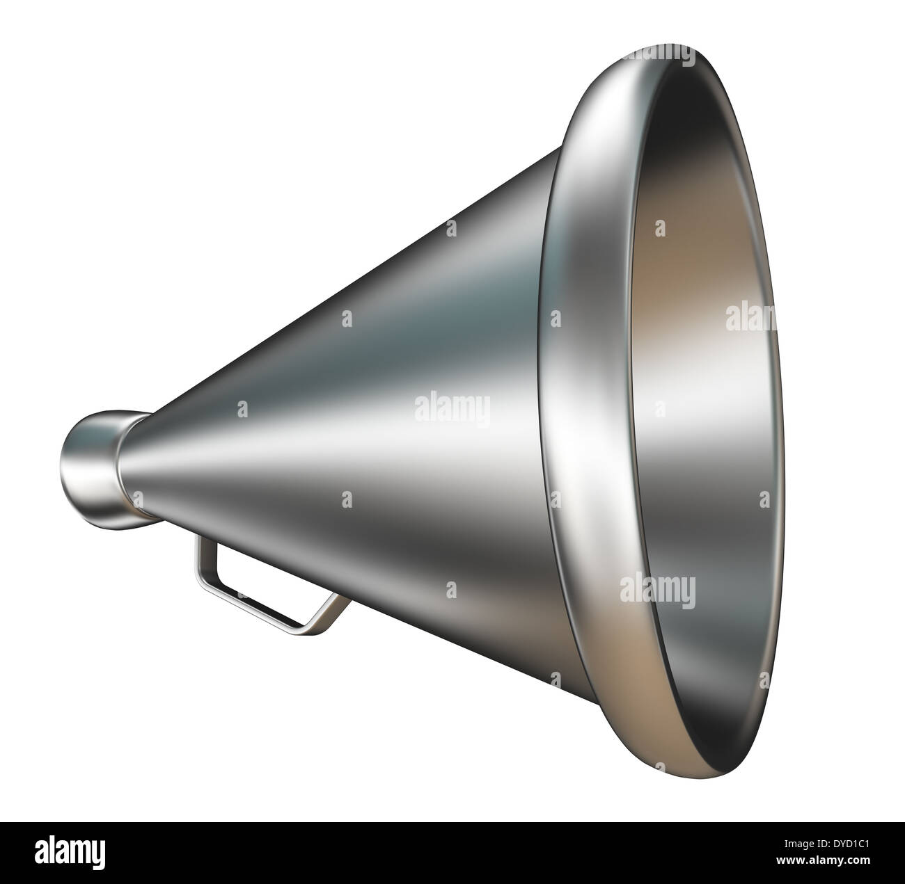 retro metal bullhorn bullhorn on white background Stock Photo - Alamy