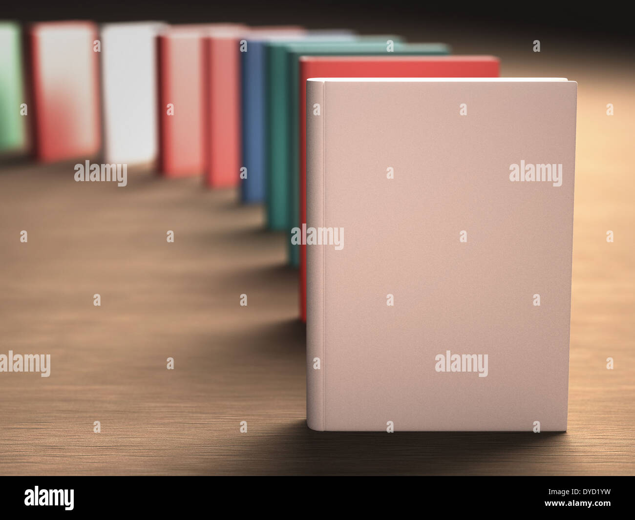 Several books over the table. Your text or image on the cover. Clipping ...