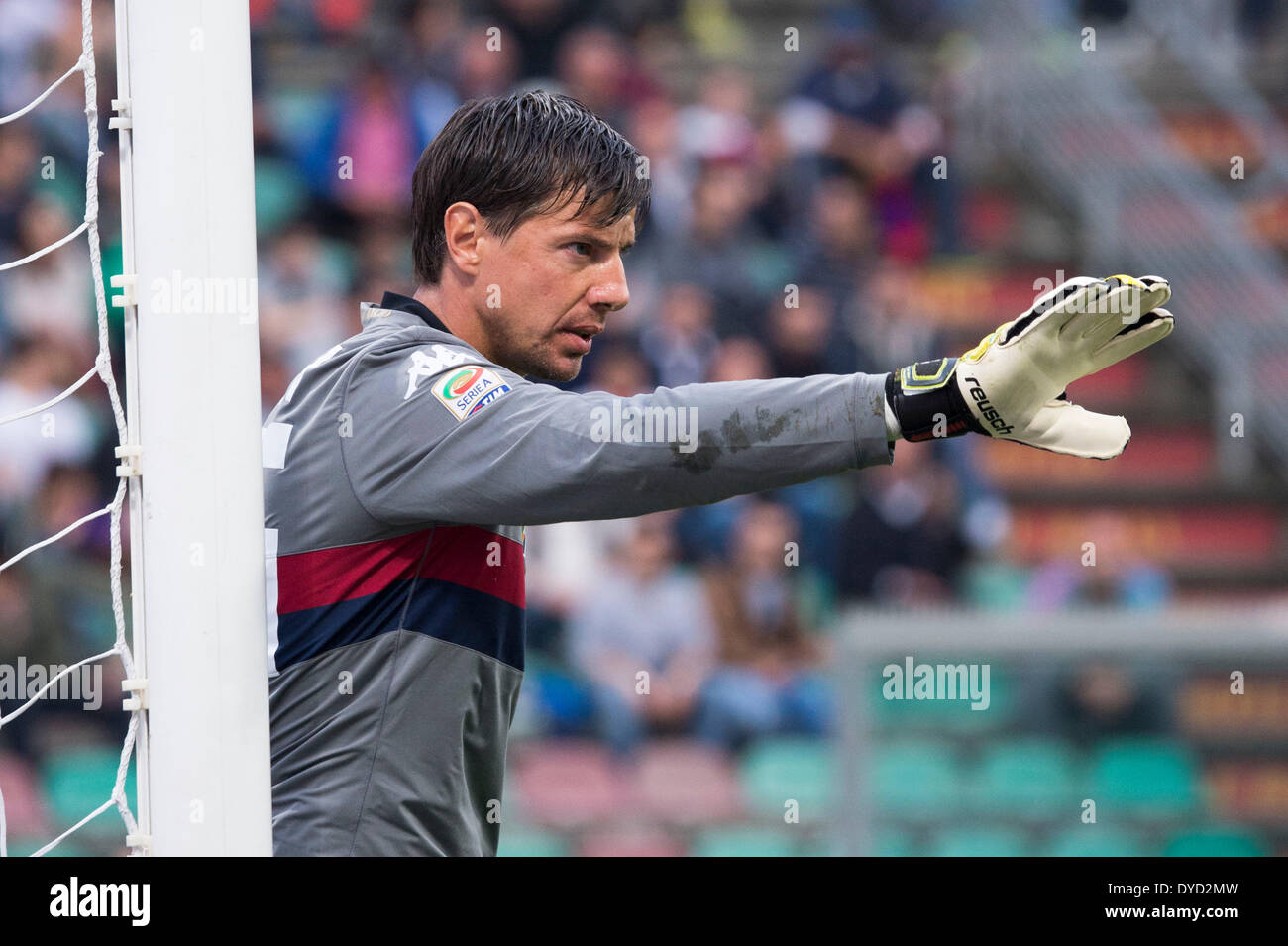 Reggio Emilia, Italy. 12th Apr, 2014. Vlada Avramov (Cagliari) Football ...