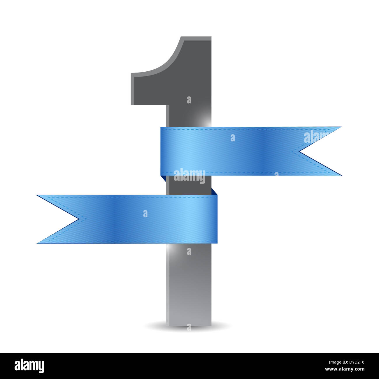 number one and blue banners. illustration design over a white ...