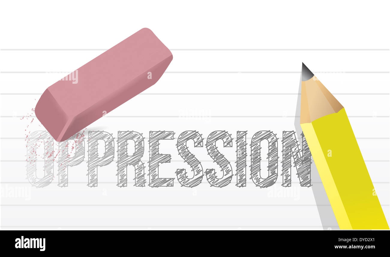 erasing oppression concept illustration design over a white background ...