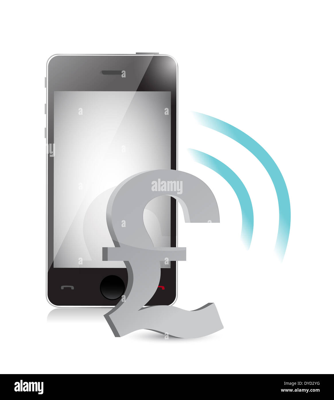 british pound currency management on a mobile phone illustration Stock ...