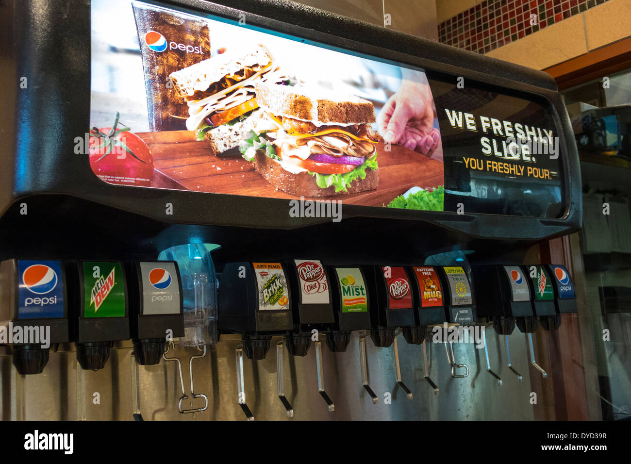Soft drink dispenser restaurant High Resolution Stock Photography and ...