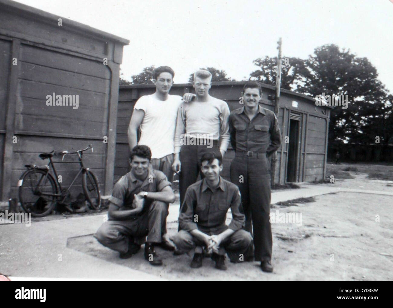 This photograph captures a B-24 Liberator from the 389th Bomb Group ...