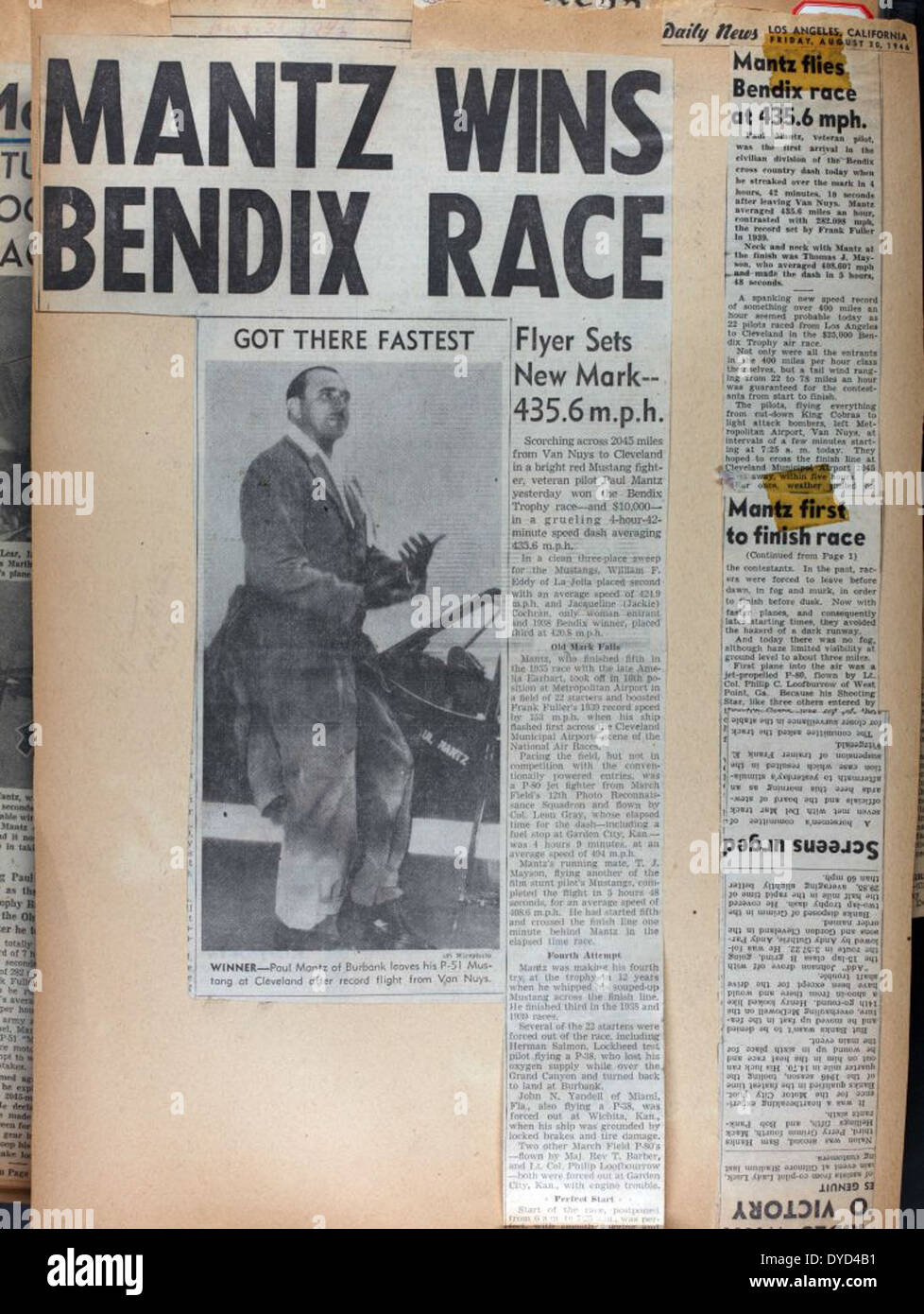 Paul Mantz, a notable aviator and movie stunt pilot, is featured in ...