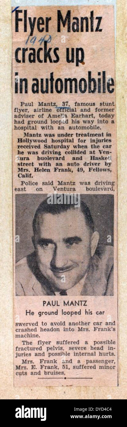 Paul Mantz was a pioneering aviator and movie stunt pilot, known for ...