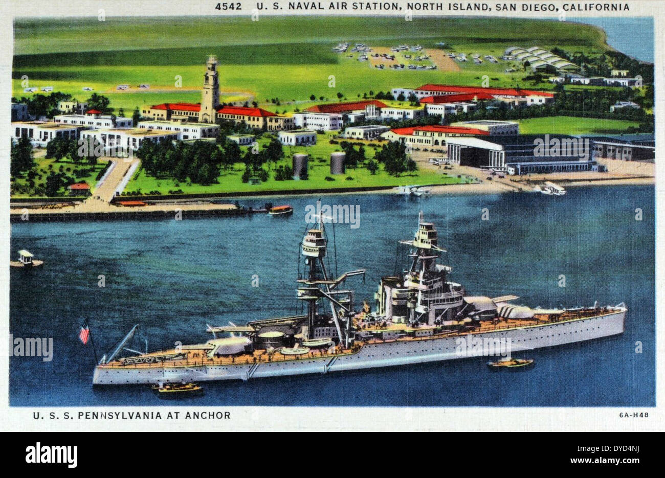 This image features the USS Pennsylvania (BB-38), a Pennsylvania-class battleship of the U.S ...