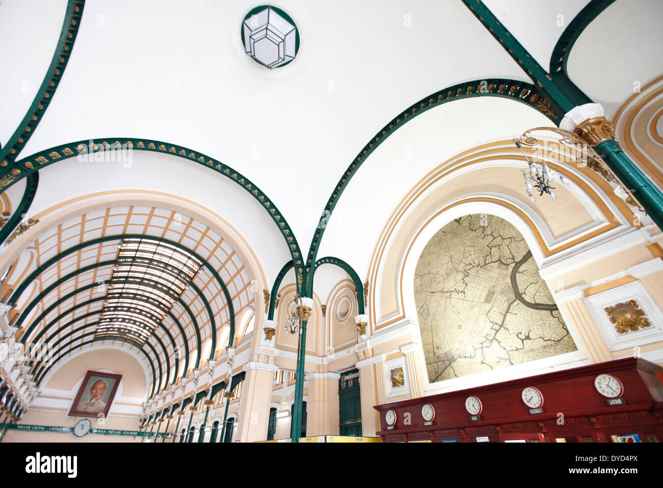 Ceiling of Ho Chi Minh city post office Stock Photo - Alamy