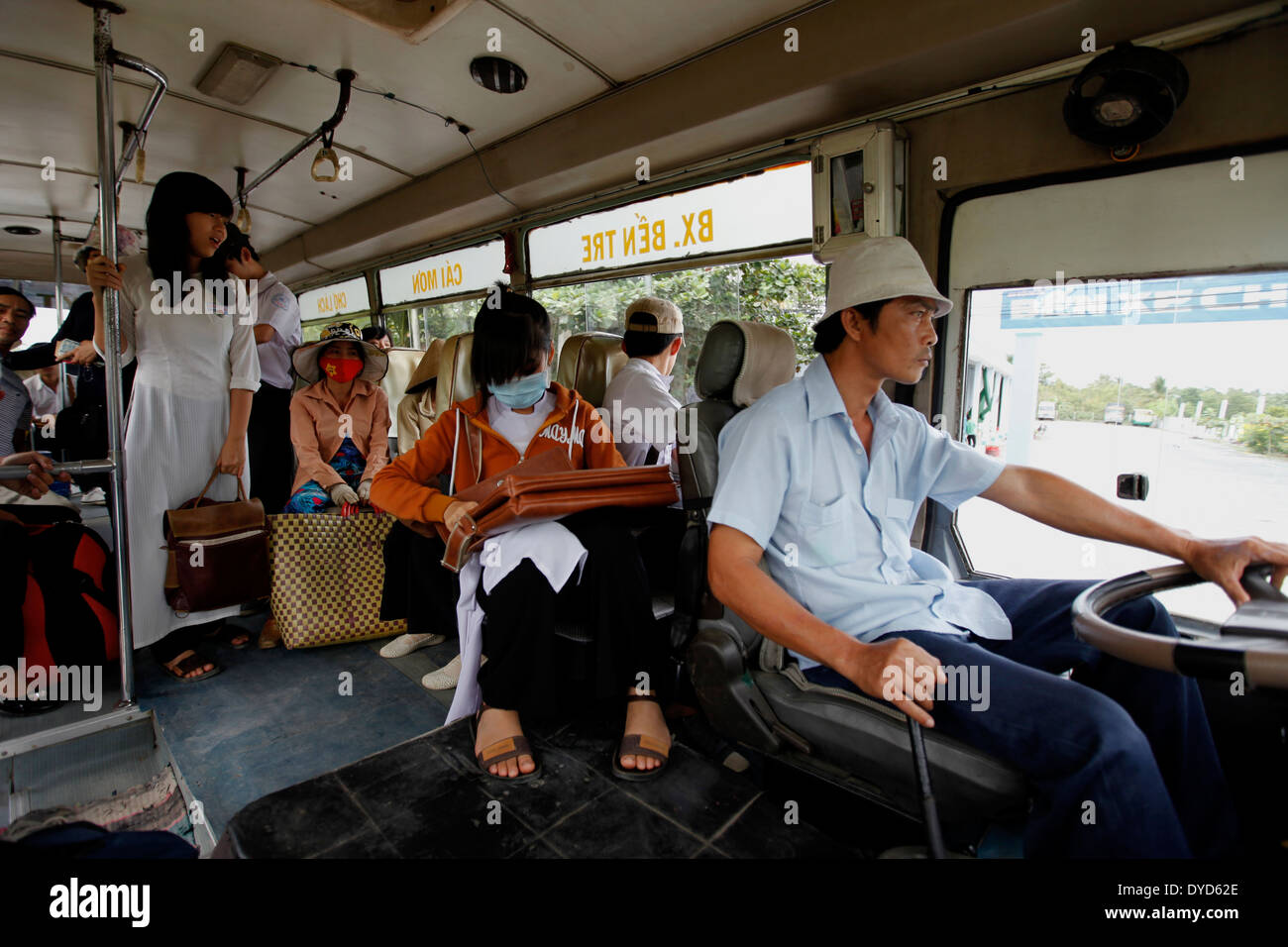 Commuter bus in Vietnam's Mekong Delta Stock Photo - Alamy