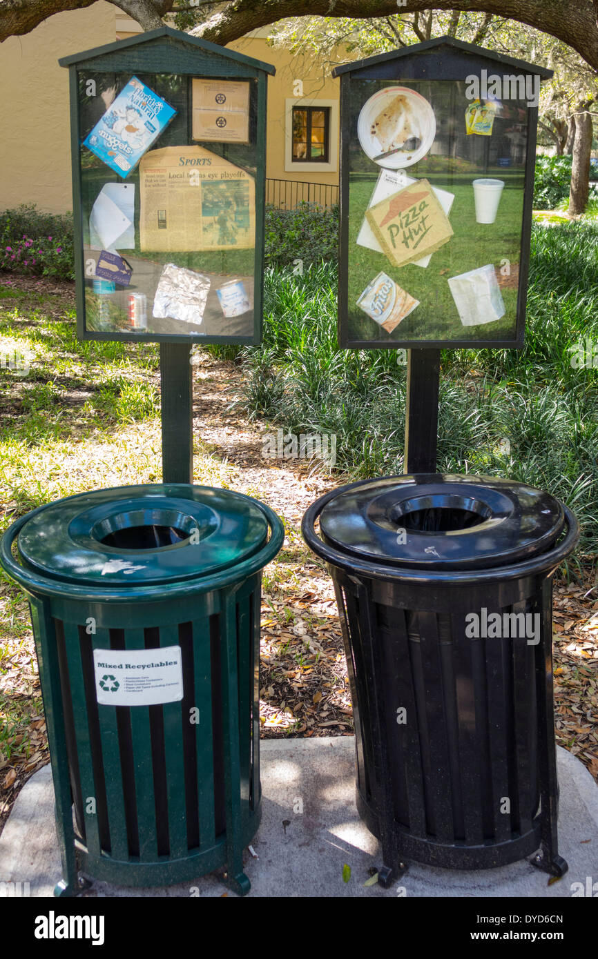 Winter Park Florida,Rollins College,campus,trash cans,recycling,litter ...
