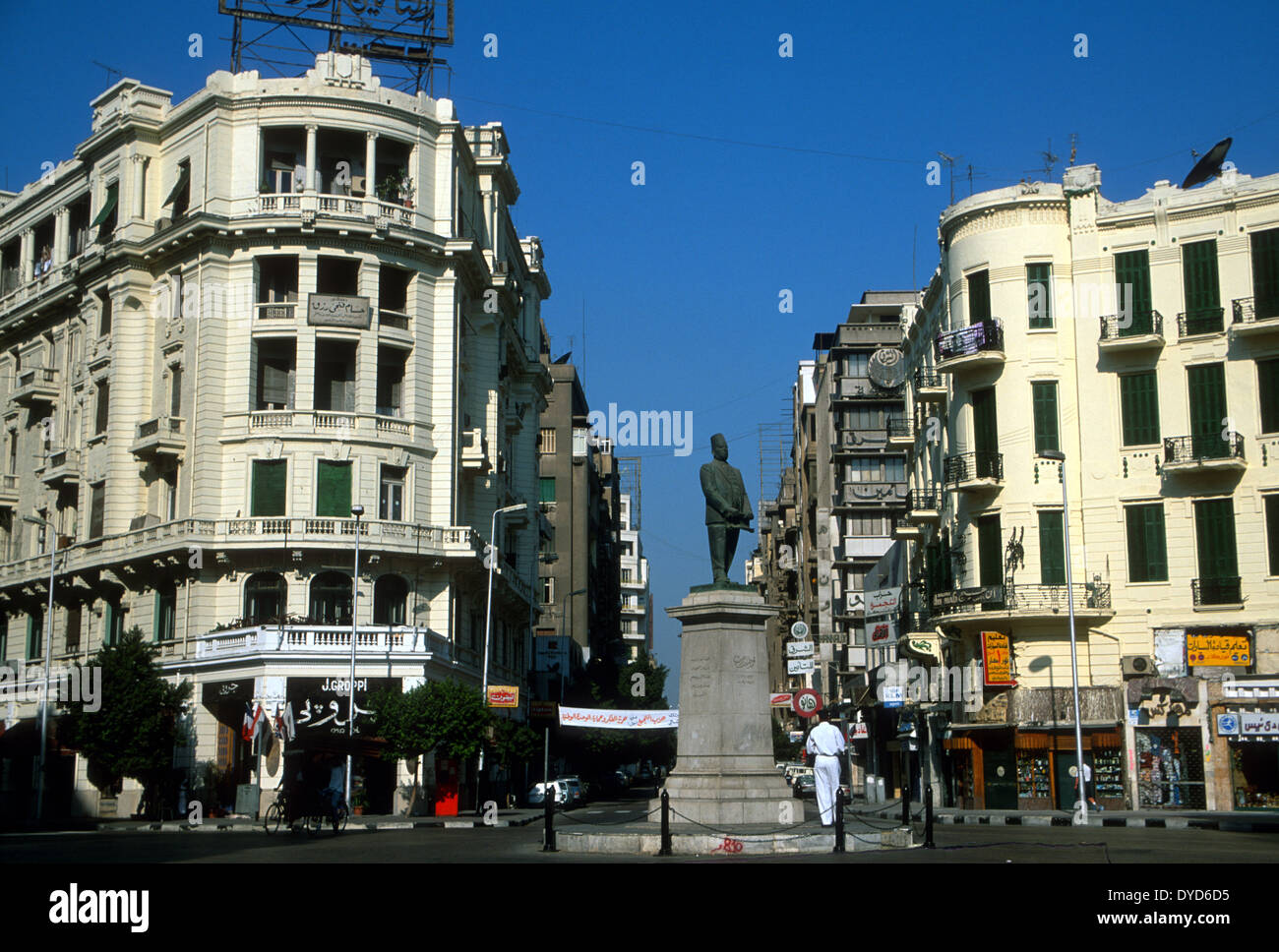 Talaat Harb Square with Groppi's Cafe, central Cairo, Egypt Stock Photo ...