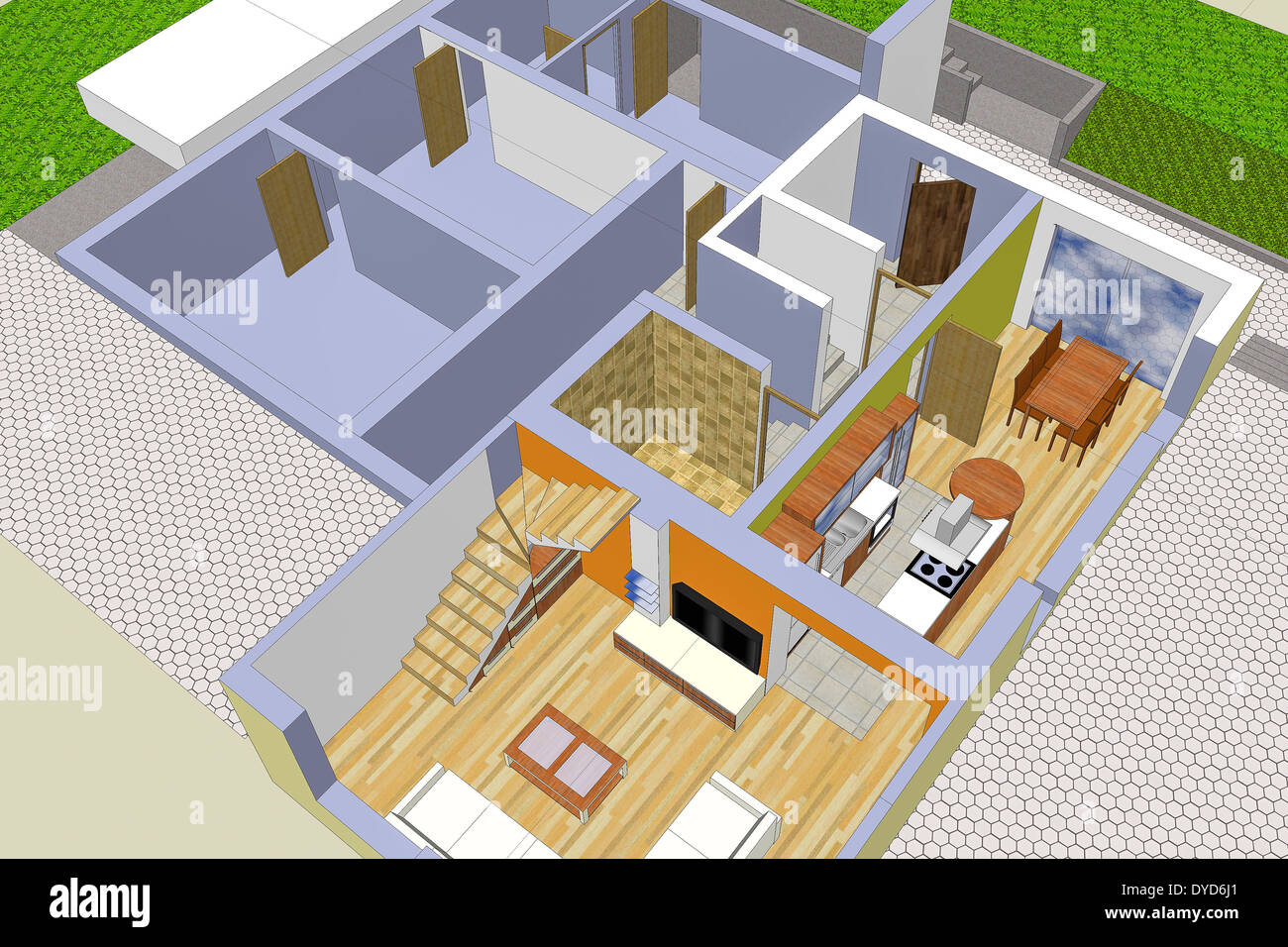 3d floor plans hi-res stock photography and images - Alamy
