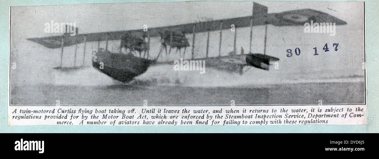 This image shows a Curtiss HM Goodie hydroplane used by the U.S. Navy ...