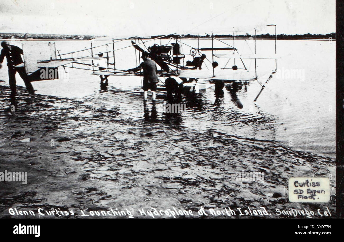This photo shows aircraft designed by Glenn Curtiss, including the ...