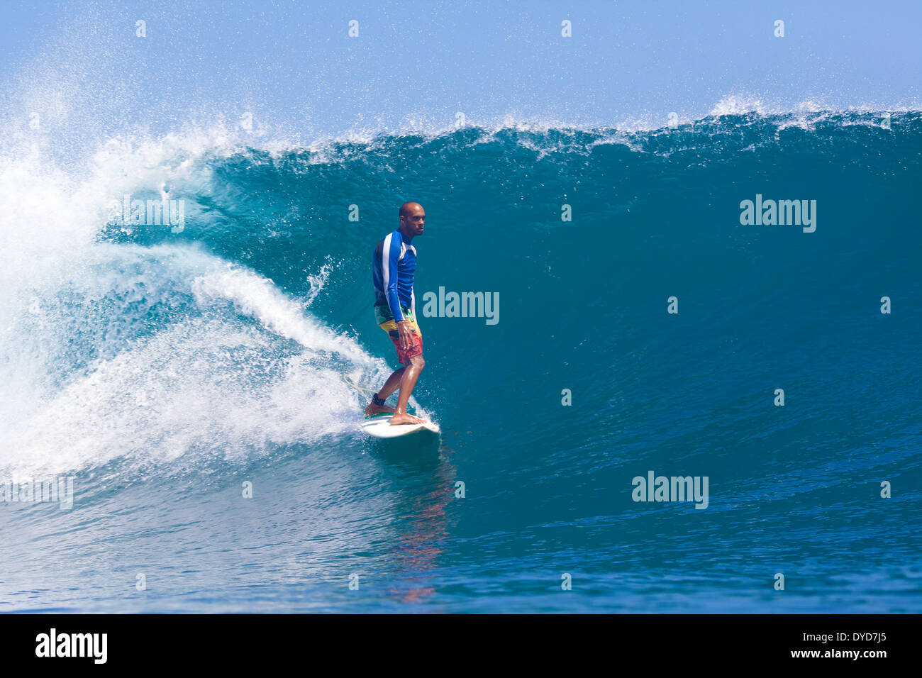 Surfing at GLand surf area. Java island. Indonesia Stock Photo - Alamy