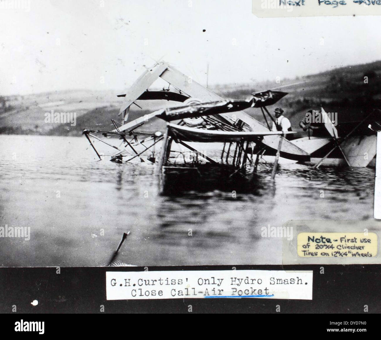 This photograph from Ray Fife’s album features early Curtiss aircraft ...