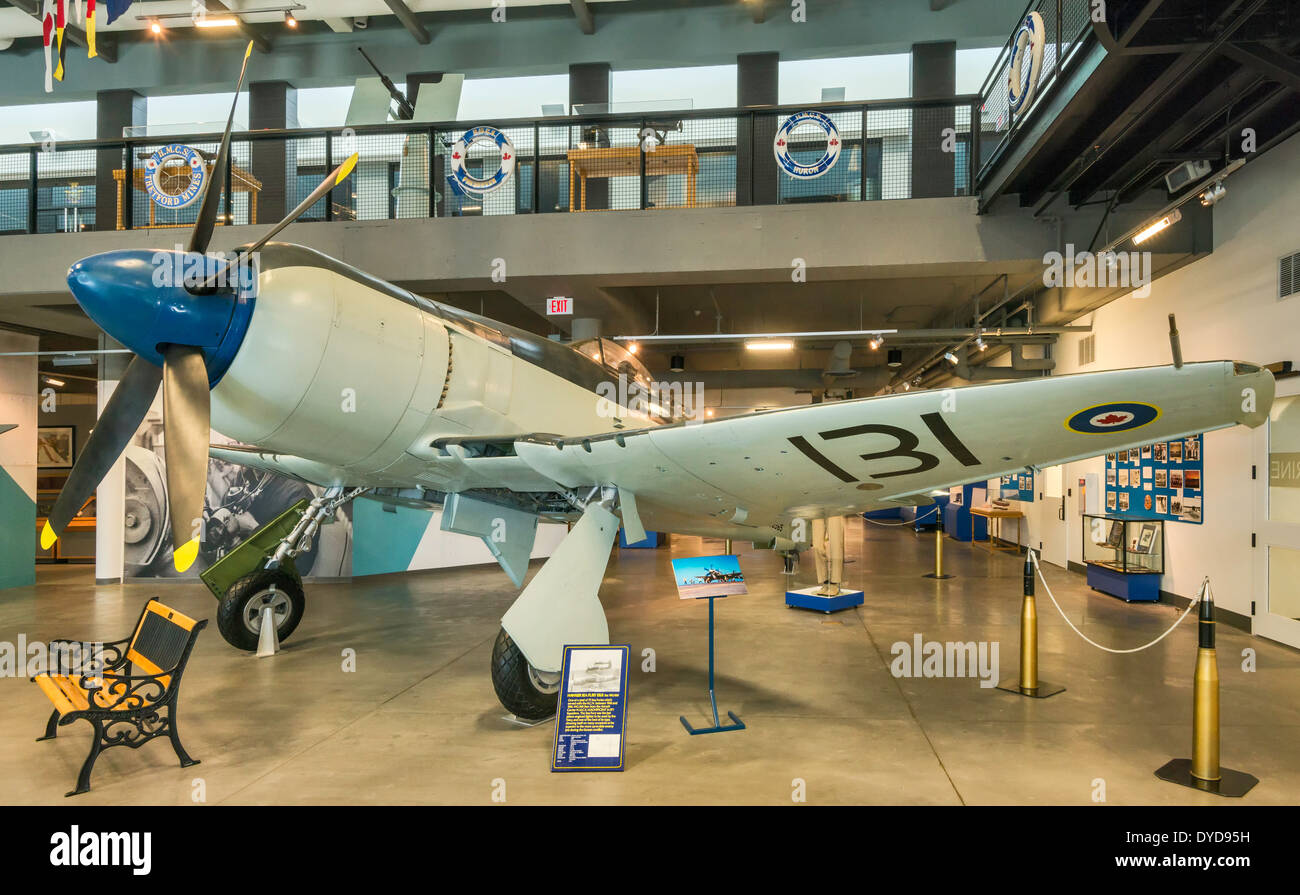Hawker Sea Fury fighter aircraft at Naval Museum of Alberta section of ...