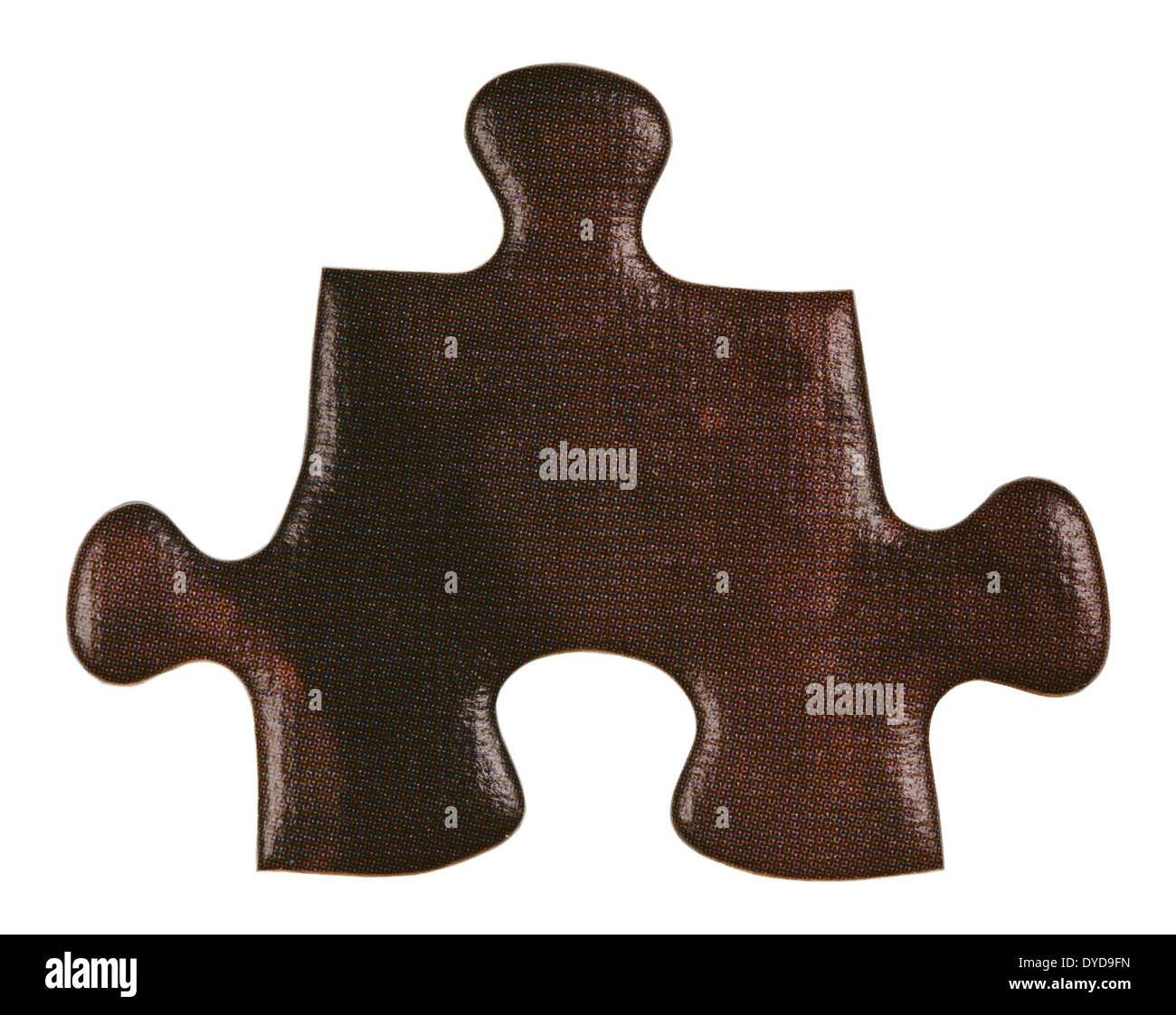 one brown piece of jigsaw puzzle isolated on white background Stock ...