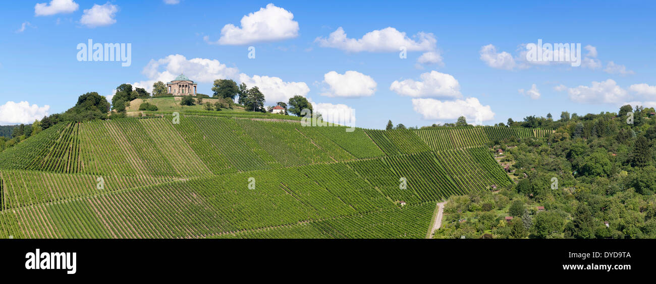 View over the vineyards of Rotenberg towards the Sepulchral Chapel ...