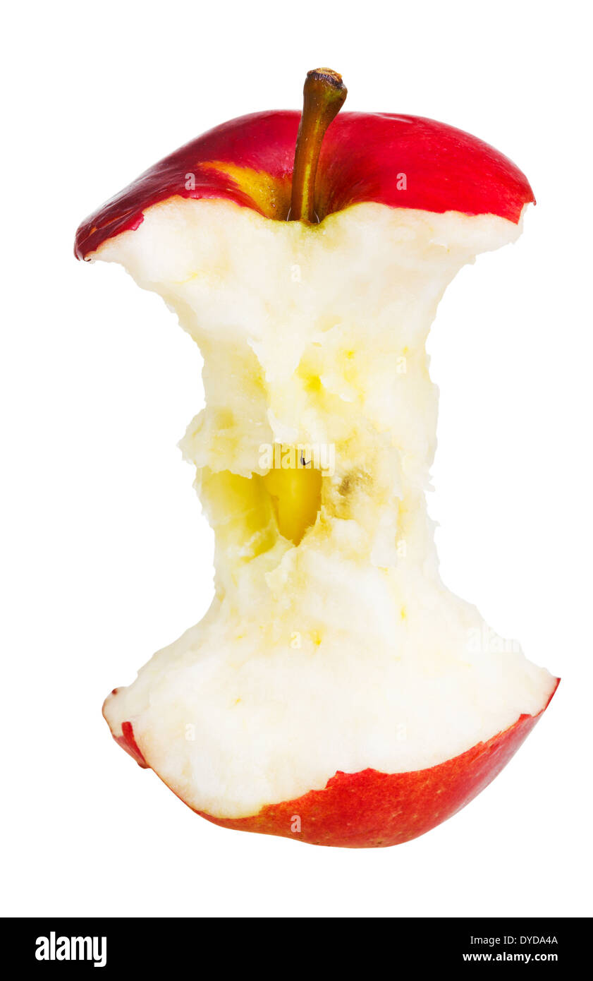 core of red delicious apple isolated on white background Stock Photo ...