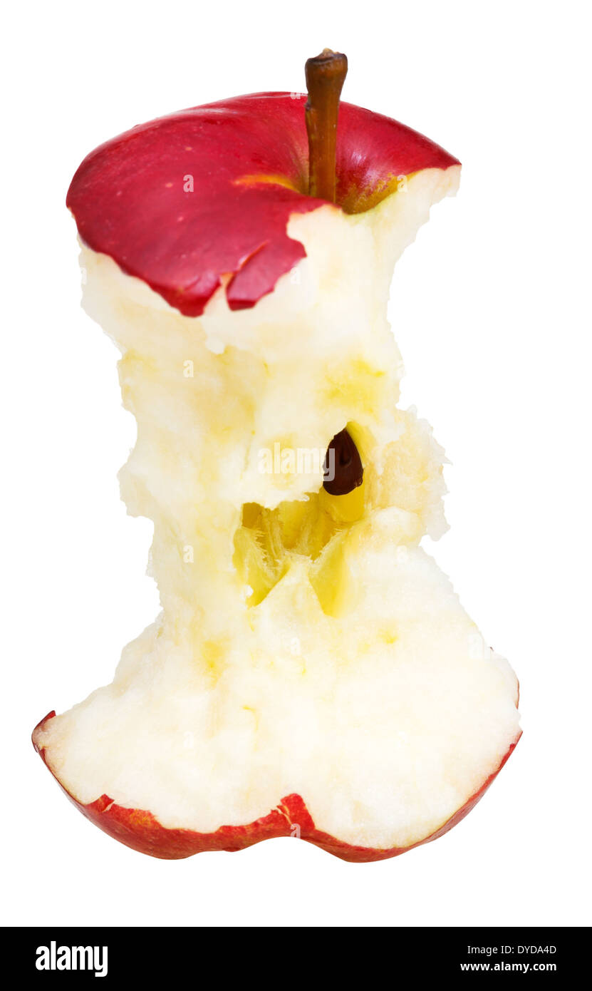 bitten red delicious apple isolated on white background Stock Photo - Alamy