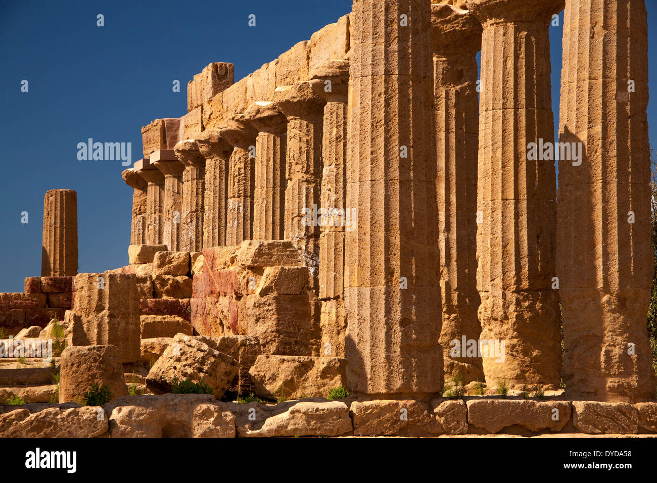 Valley of the Temples Agrigento Sicily, close up of pillars Stock Photo ...