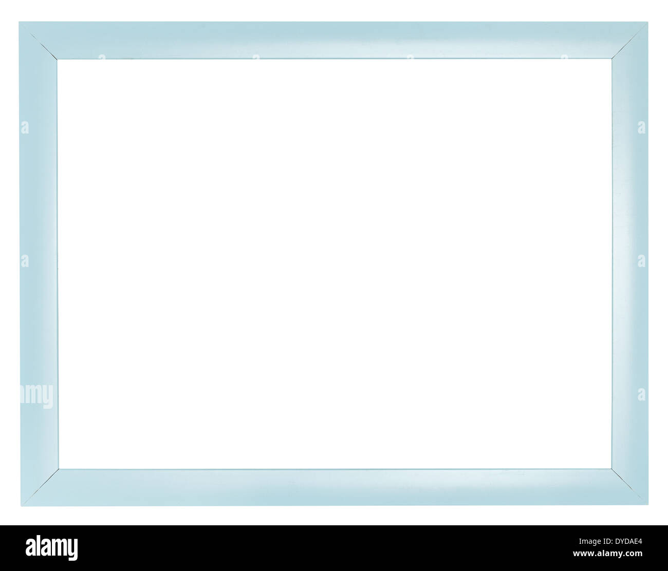 blue plastic flat simple picture frame with cut out canvas isolated on ...