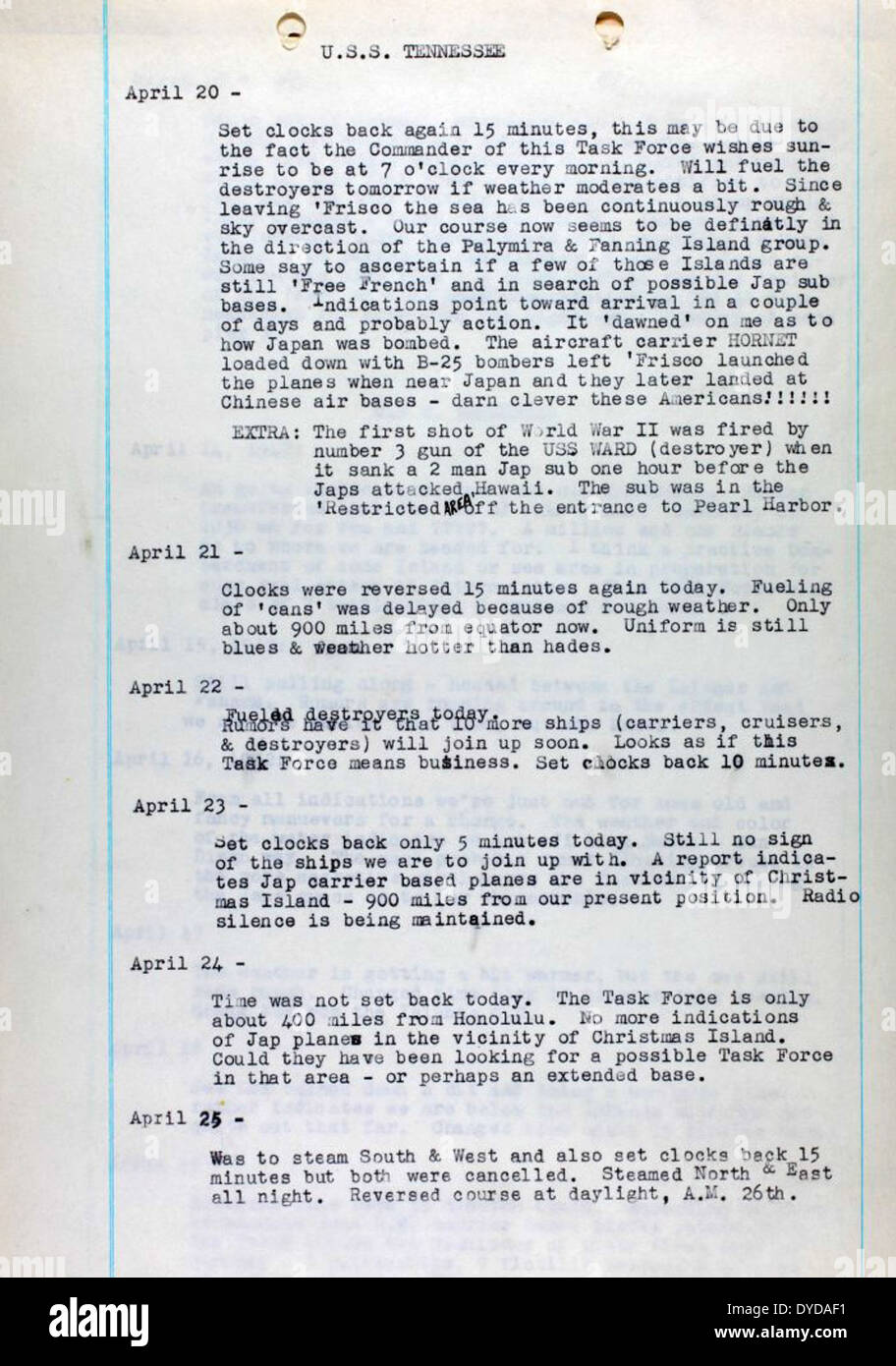 A dispatch from December 7, 1942, documenting the attack on Pearl ...