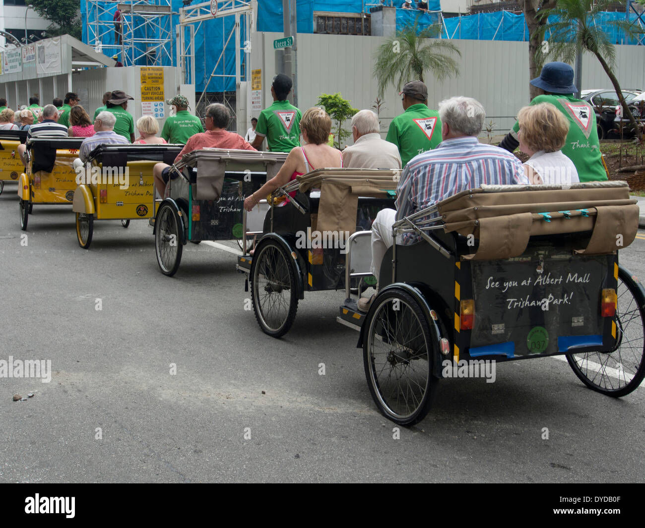Western tourists in rickshaws in downtown Singapore Stock Photo - Alamy