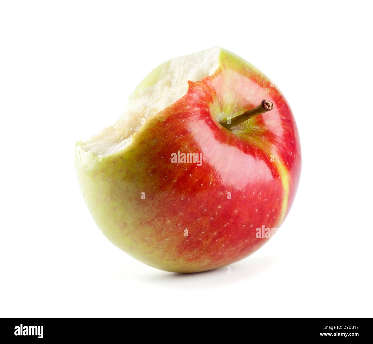 Bitten apple on white background Stock Photo - Alamy