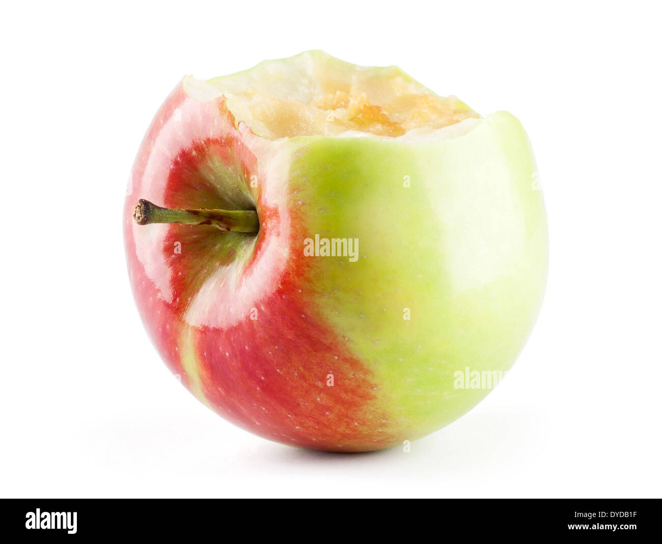 Bitten apple on white background Stock Photo - Alamy