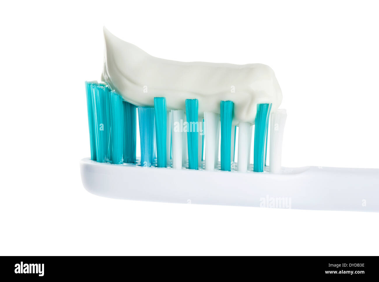 Toothbrush with toothpaste on white background Stock Photo - Alamy