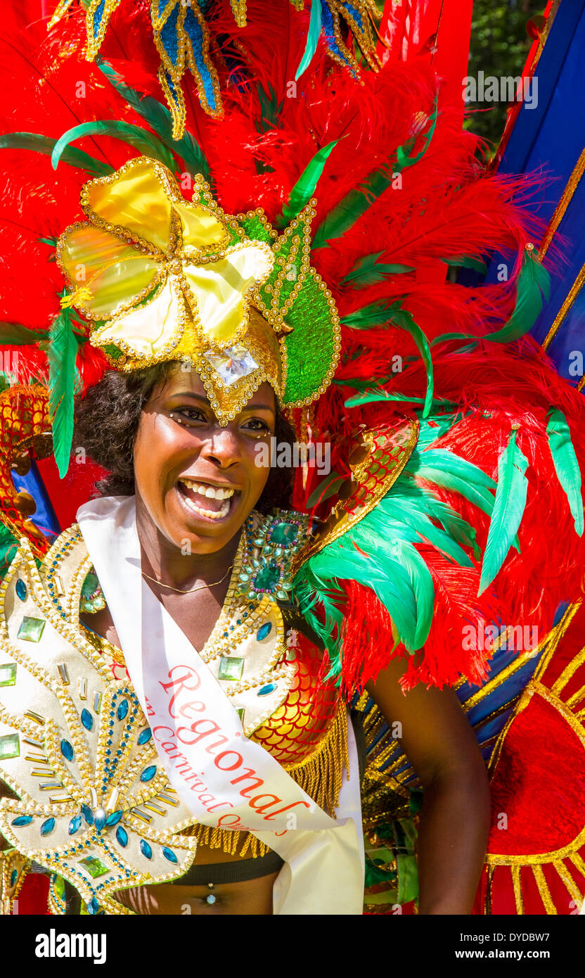 Costumed dancer at Leicester Caribbean Carnival Stock Photo - Alamy