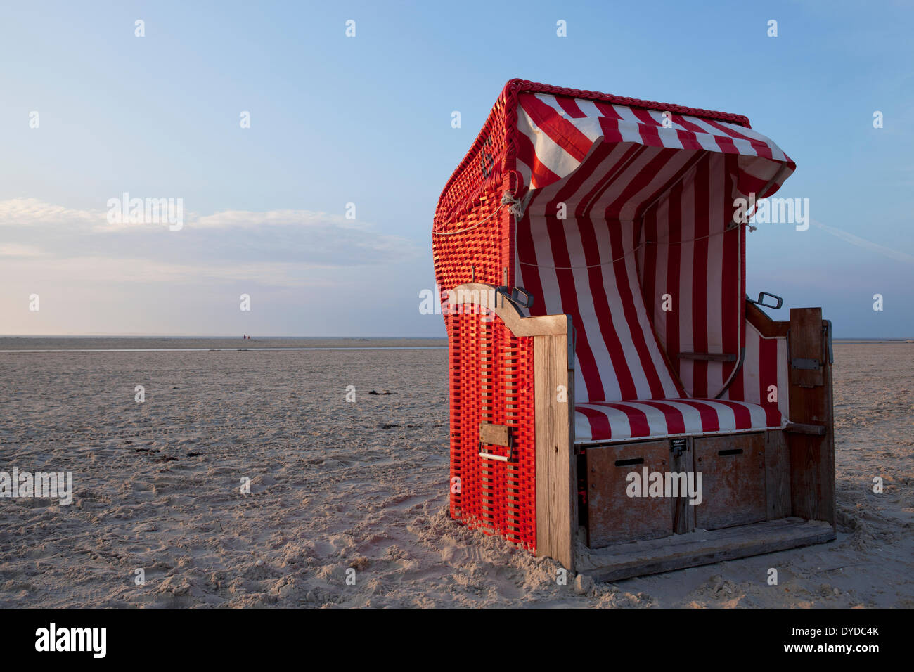 A traditional beach lounger standing on the beach Stock Photo - Alamy
