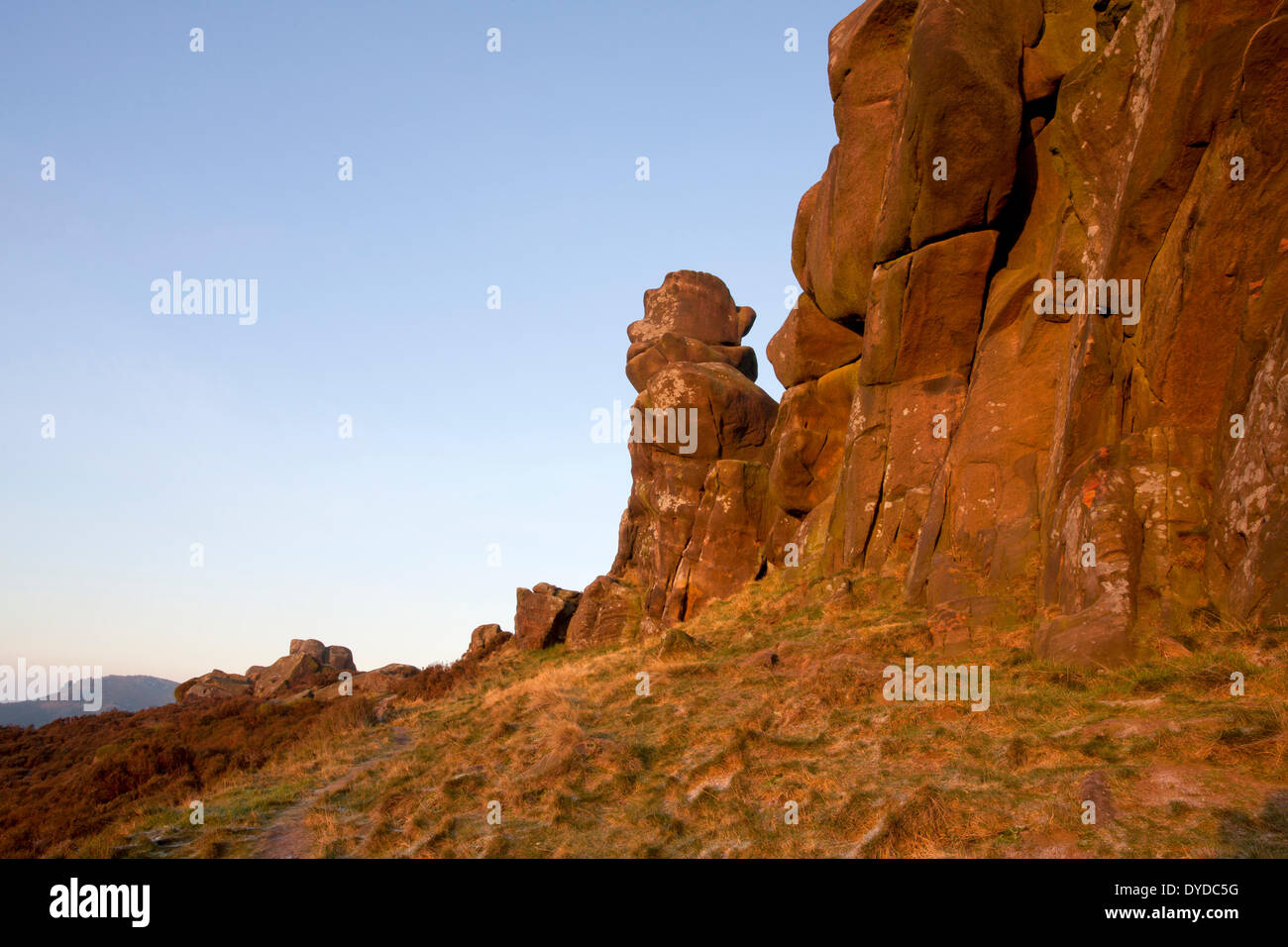 The naturally weathered rock face known as the winking eye on Ramshaw ...