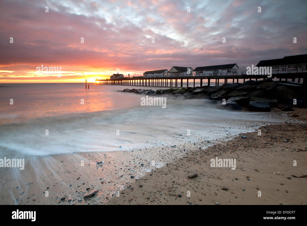 Southwold Pier at sunrise in Suffolk Stock Photo - Alamy