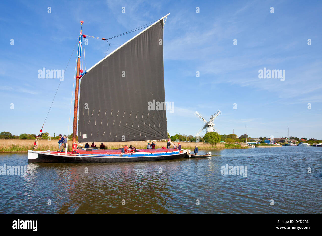 The Wherry Albion sailing on the River Thurne in the Norfolk Broads ...