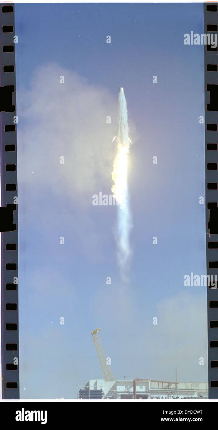 This image captures the launch of an Atlas ICBM, an integral part of ...