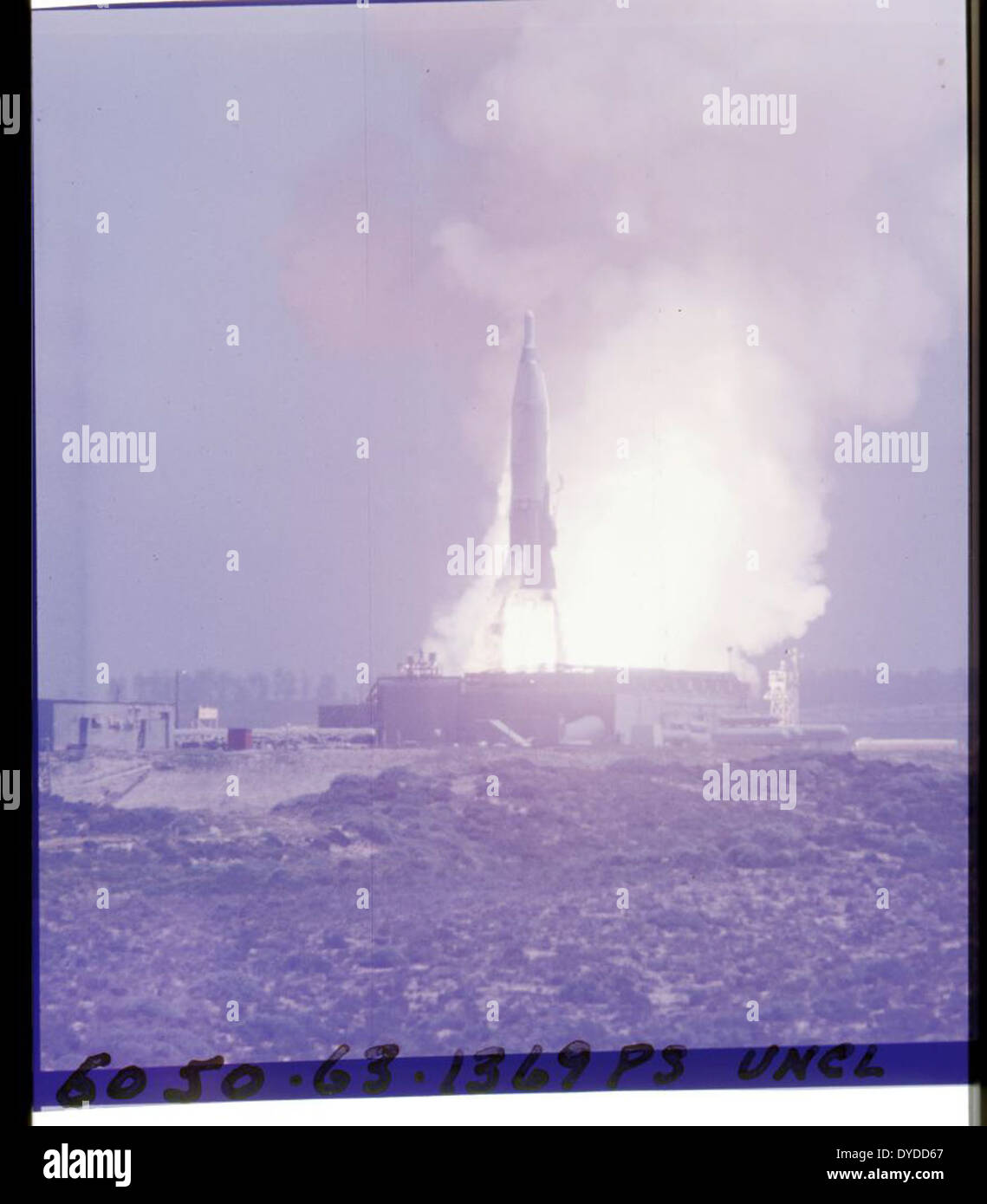 This image captures the launch of an Atlas ICBM (Intercontinental ...