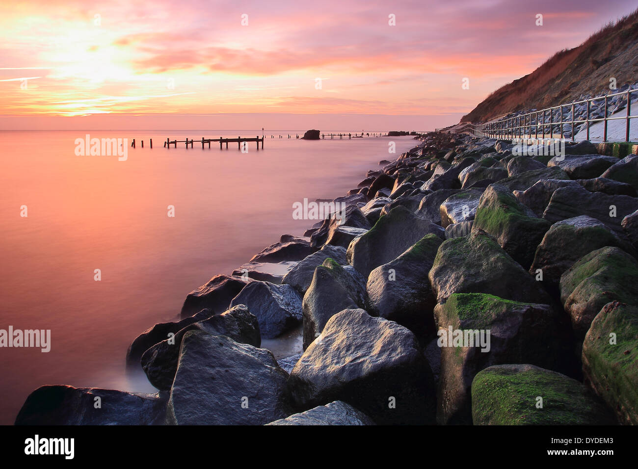 A view of Corton sea defences Stock Photo - Alamy