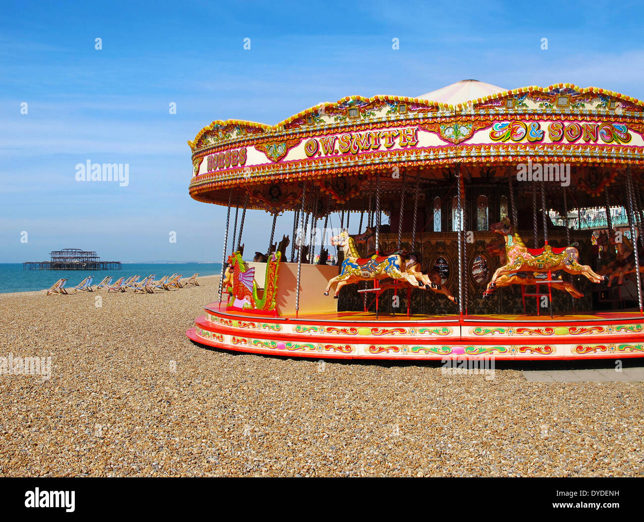 Carousel on Brighton beach Stock Photo - Alamy