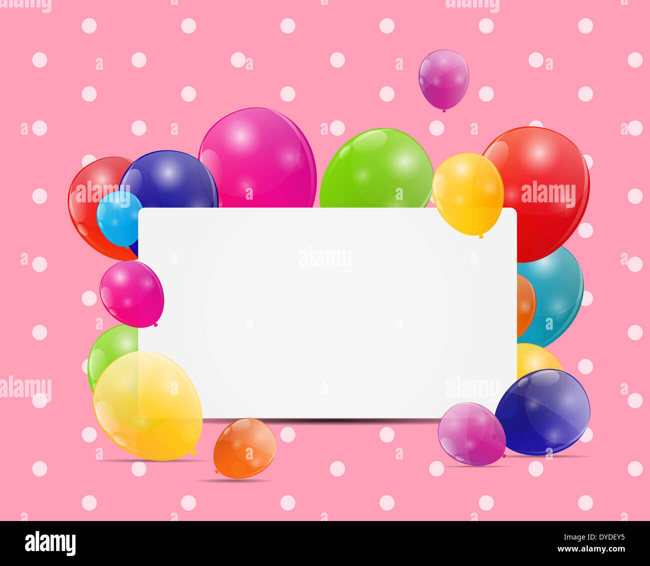 Color glossy balloons birthday card background vector illustrat Stock ...