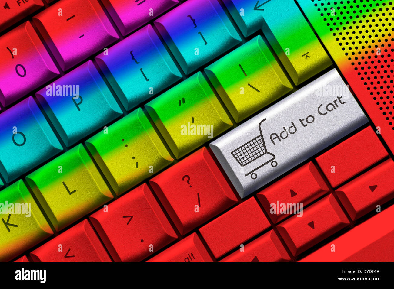 Shopping trolley key on keyboard concept Stock Photo - Alamy