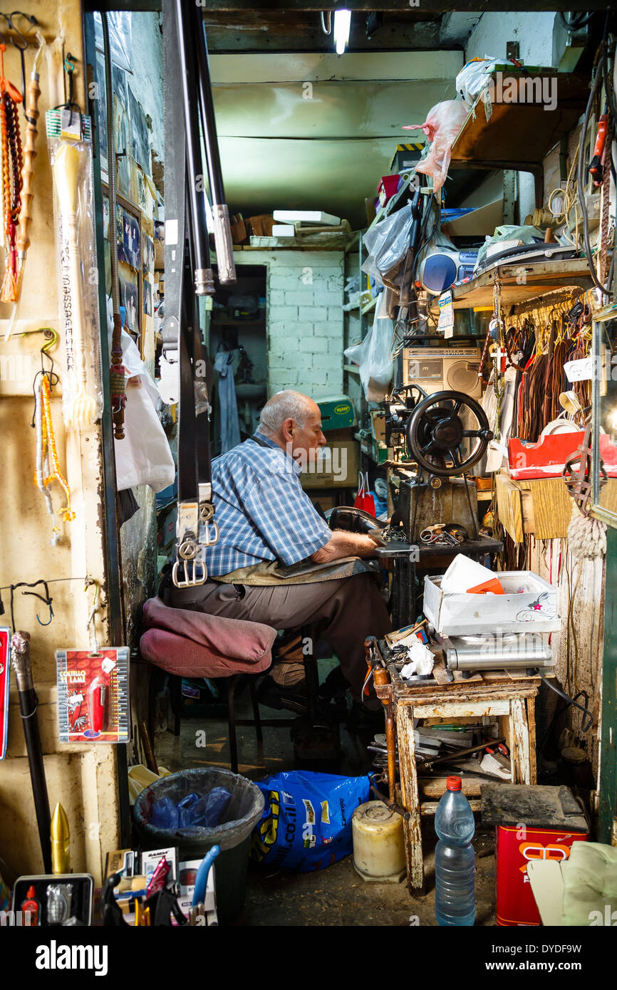 Tailor a local workshop, Nazareth, lower Galilee region, Israel Stock ...
