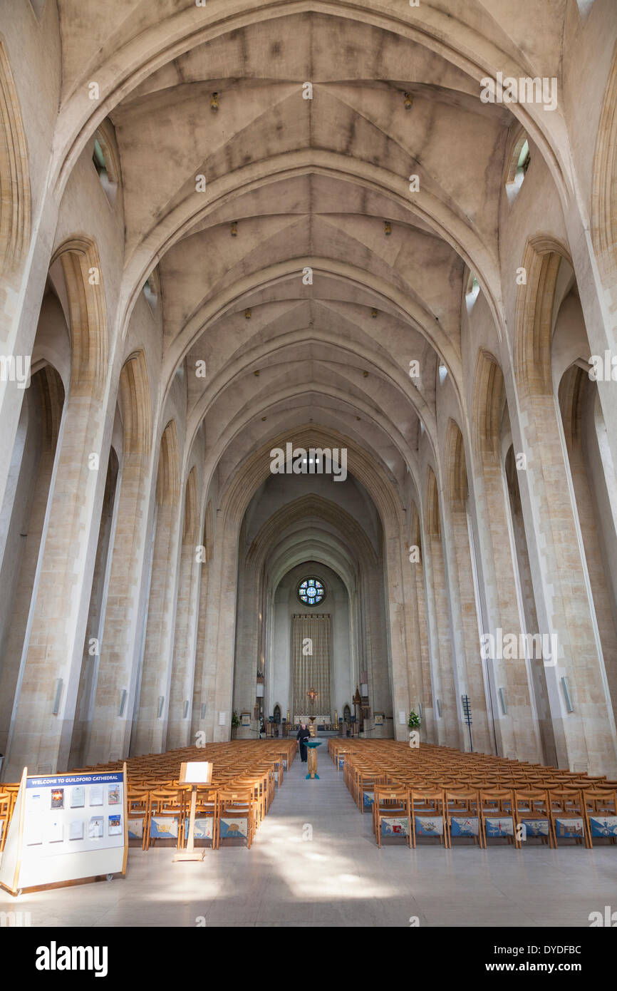 Interior view guildford cathedral aisle hi-res stock photography and ...
