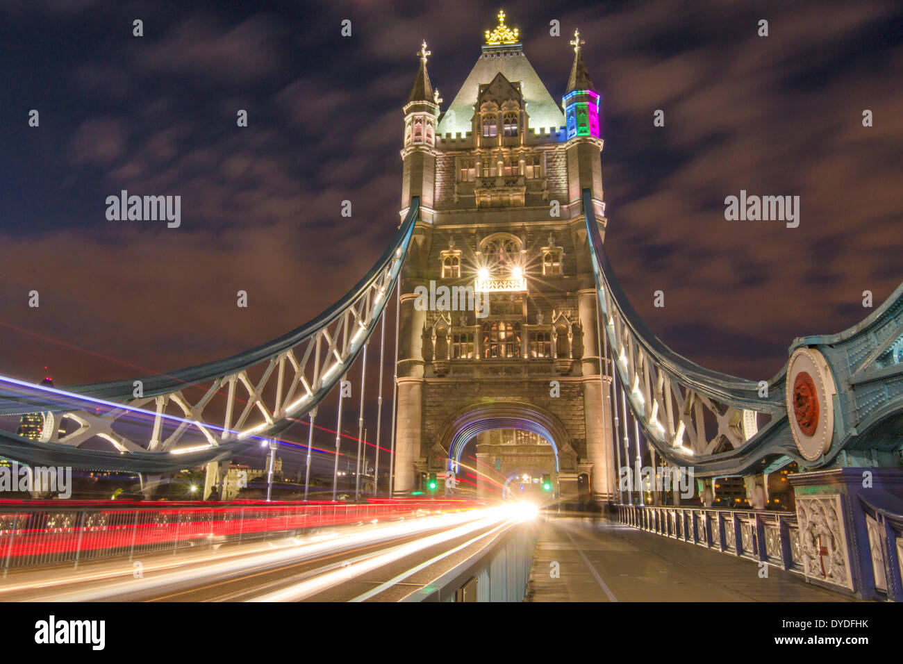 Light trails on Tower Bridge Stock Photo - Alamy